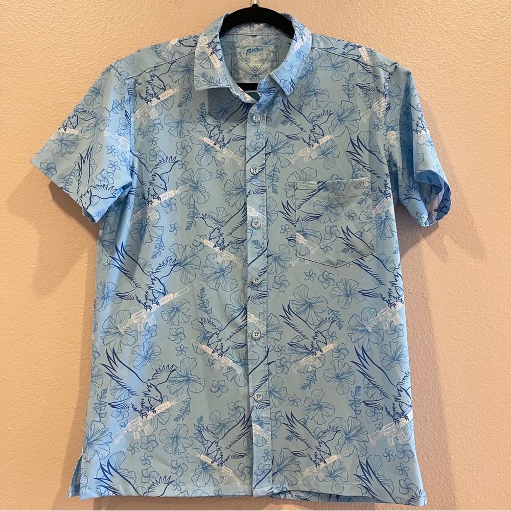 Retro Rifle Prey V2 Anniversary Button Down Hawaiian … - Gem